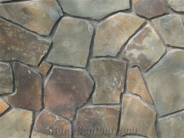 Rust Slate Random Flagstonerusty Slate Irregular Flagstone Wallmulticolor Slate Flagstone