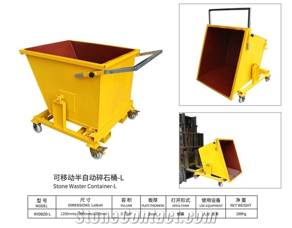 Stone Waster Container Self Dumping Dumpster With Wheels from China ...