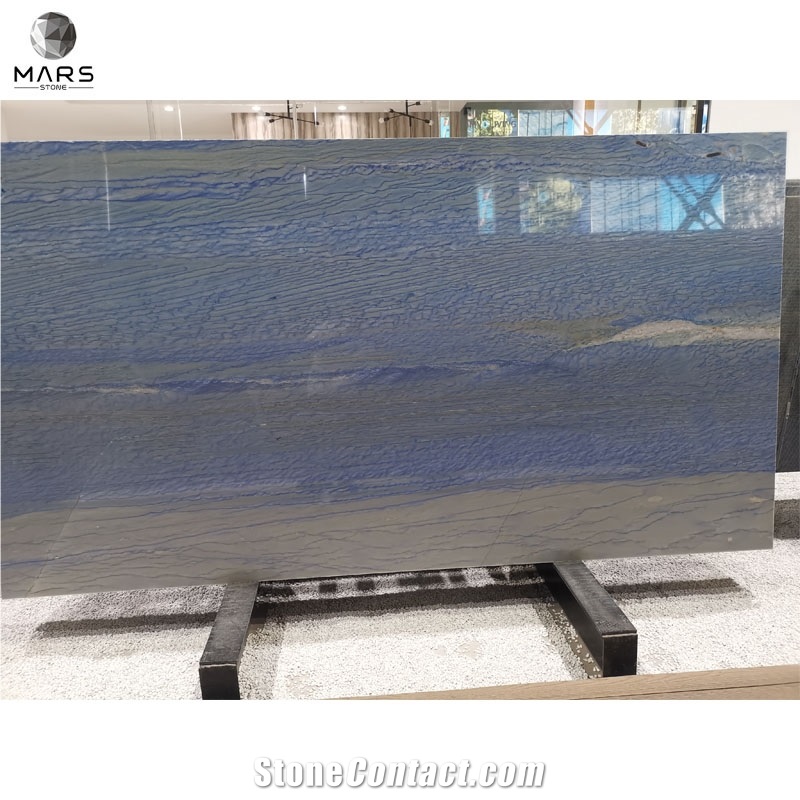 Luxury Natural Quartzite Interior Background Blue Slabs from China ...
