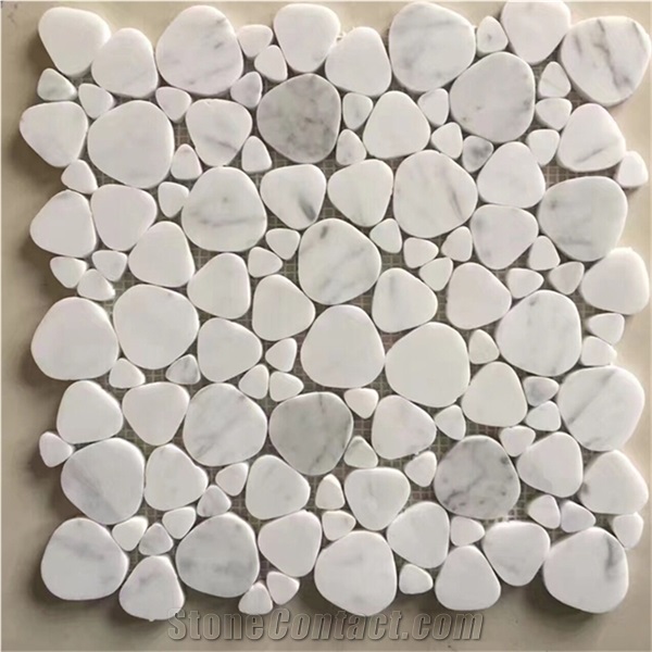Oriental White Marble Bubble Round Mosaic Tile from China ...
