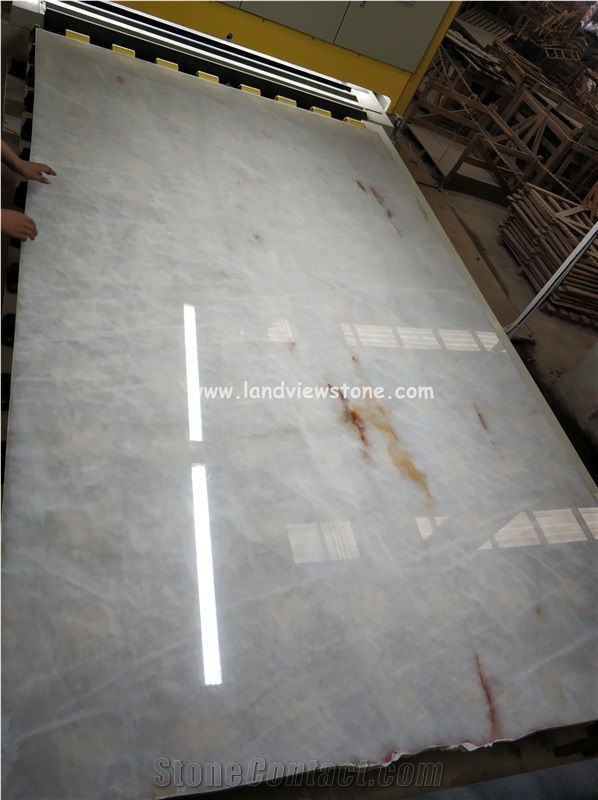 Backlit White Crystal Quartzite Slabs For Wall from China ...