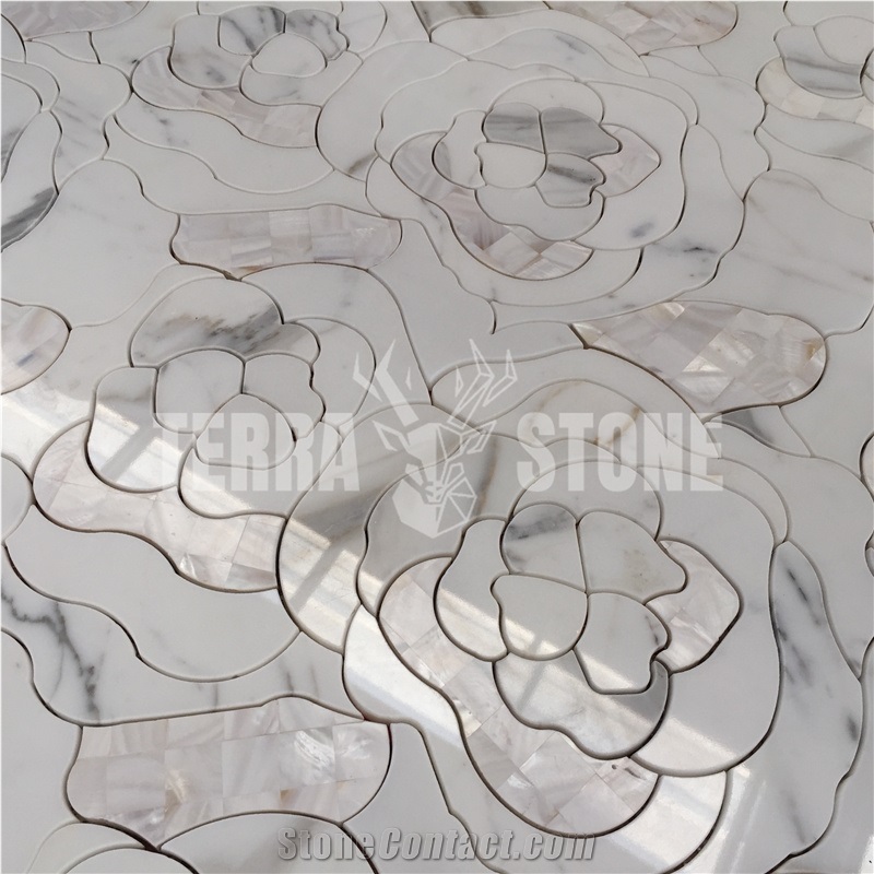 Waterjet Mosaic Flower Mosaic Tile Stone Water Jet from China ...