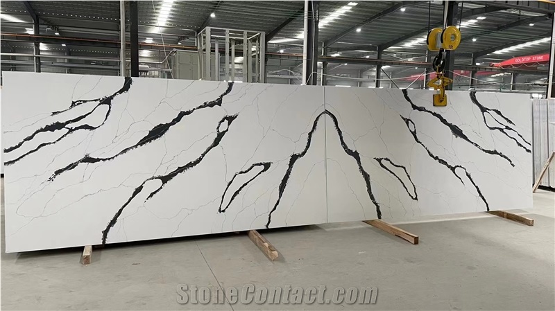 Artificial Stone Calacatta Prada Quartz Slabs And Tiles from China ...