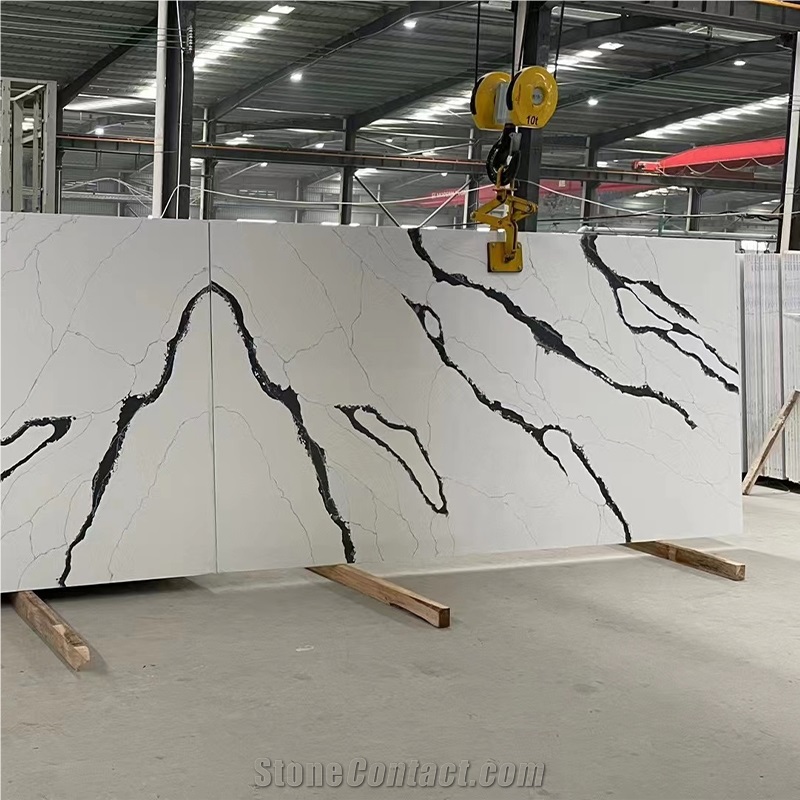 Calacatta White Quartz Artificial Calacatta Panda Slab from China ...