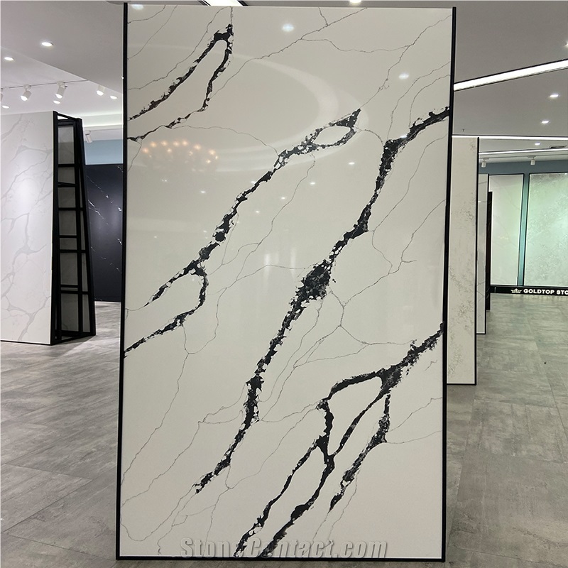 Calacatta White Quartz Artificial Calacatta Panda Slab from China ...