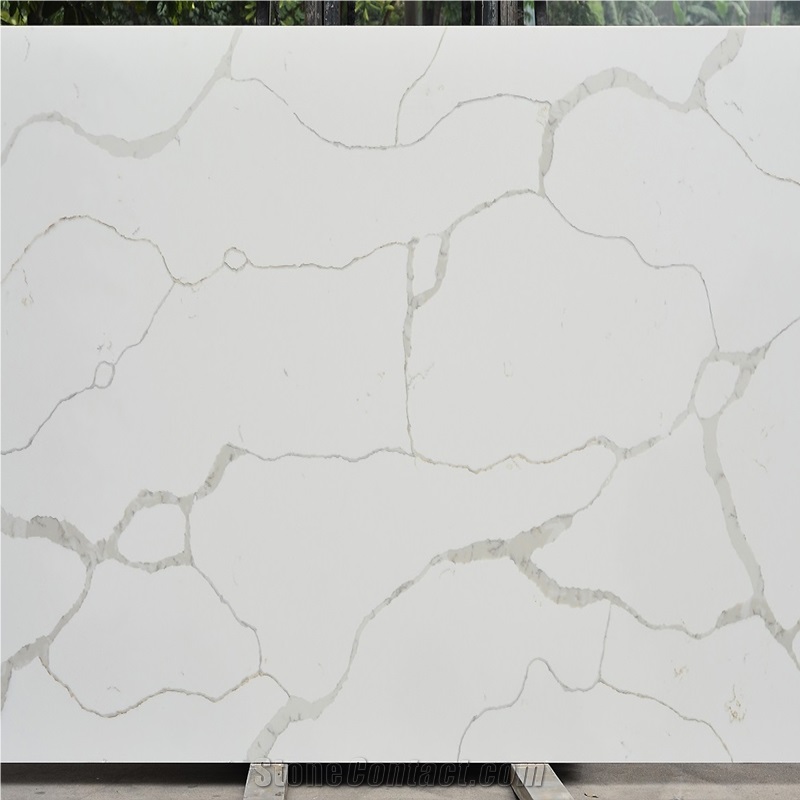 Line Production Artificial White Calacatta Quartz from China ...