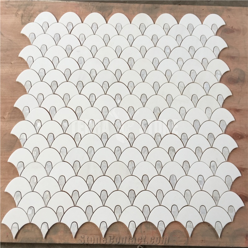 Fish Scale Waterjet Marble Mosaic Mother Pearl Shell Tile from China ...