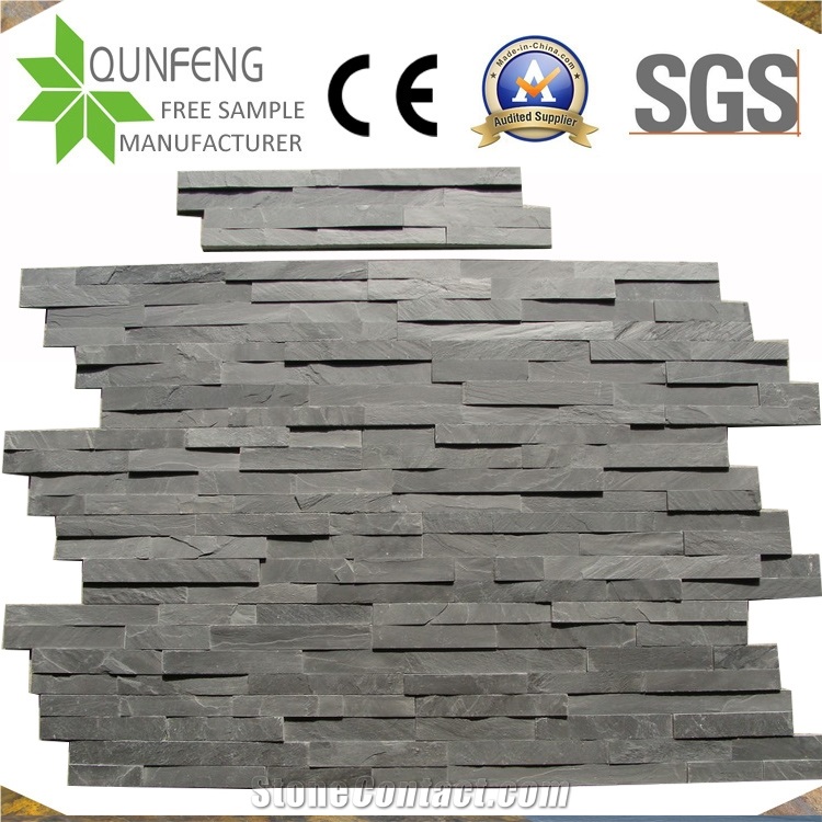 15*60CM Natural Split Face Black Slate Wall Panel from China ...