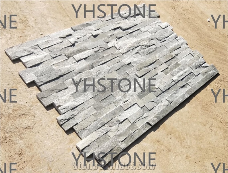 Grey Natural Slate Stacked Stone Veneer Wall Panels from China ...