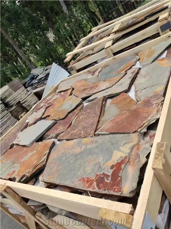 Natural Split Random Rusty Slate Wall Cladding from China ...