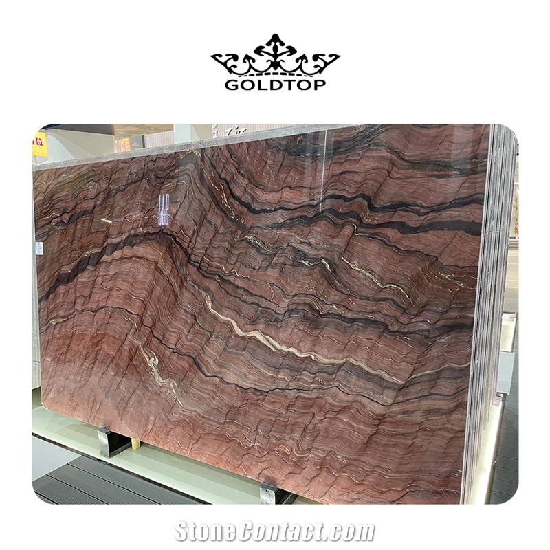 Fantasy Red Quartzite Fusion Fire Quartzite Slabs from China ...