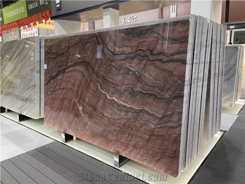 Fantasy Red Quartzite Fusion Fire Quartzite Slabs from China ...