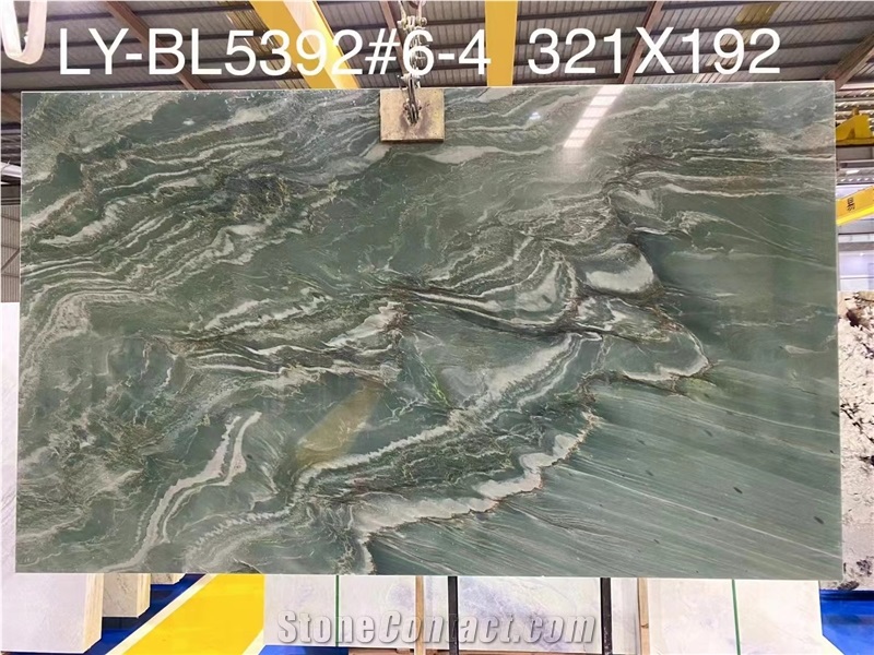 Wave White Vein Pop Style Royal Green Quartzite Slabs from China ...