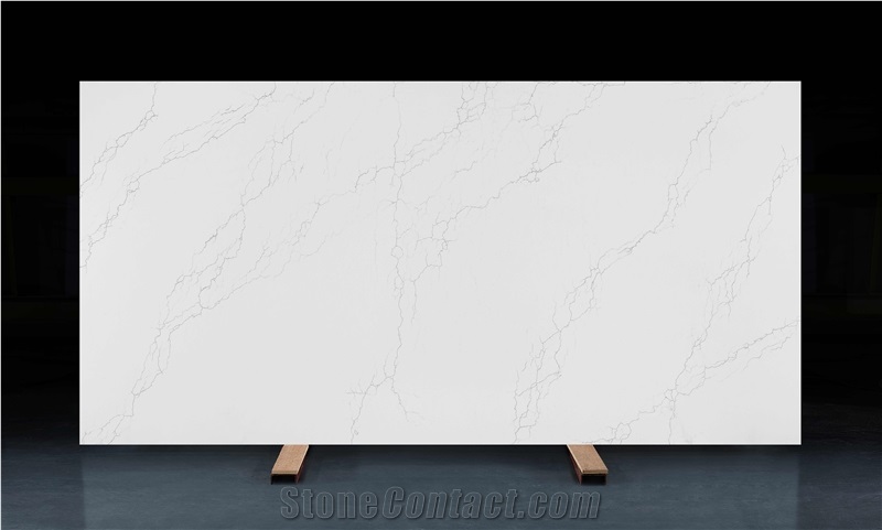 Calacatta Bookmatch Artificial Engineered Quartz Slabs from China - StoneContact.com