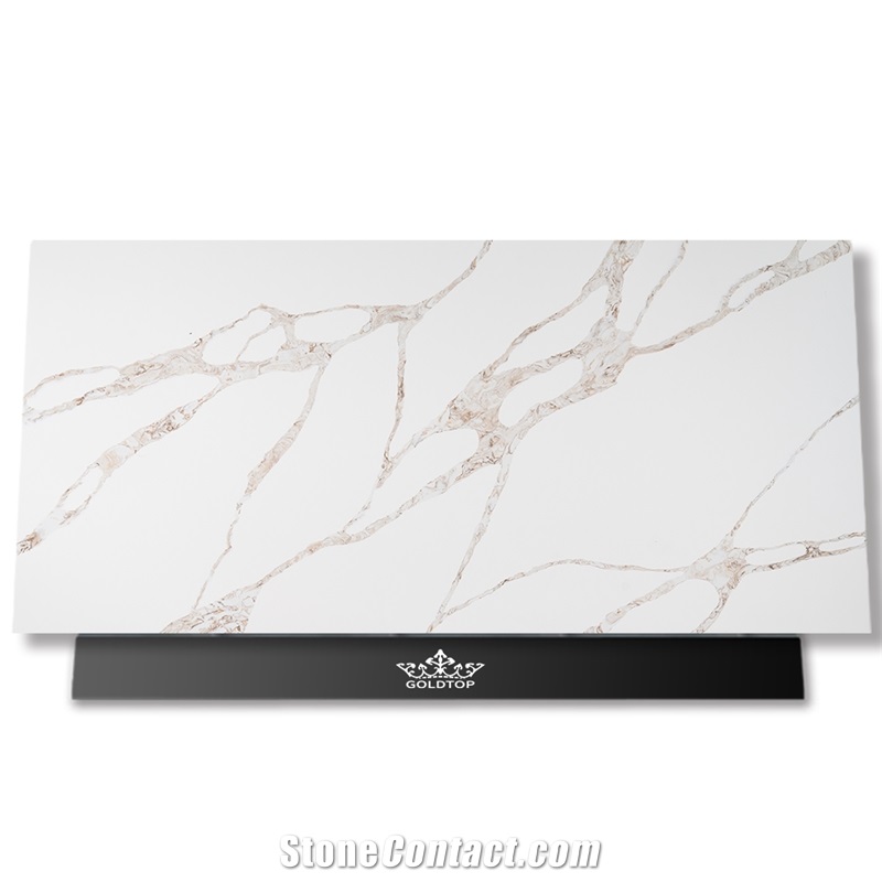 Goldtop Quartz 5040 Cascade Luxury Artificial Stone Slabs from China ...