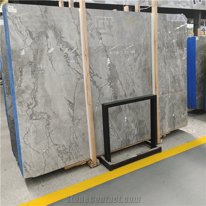 Polished Leather Surface Natural Sea Grey Marble Slabs from China ...