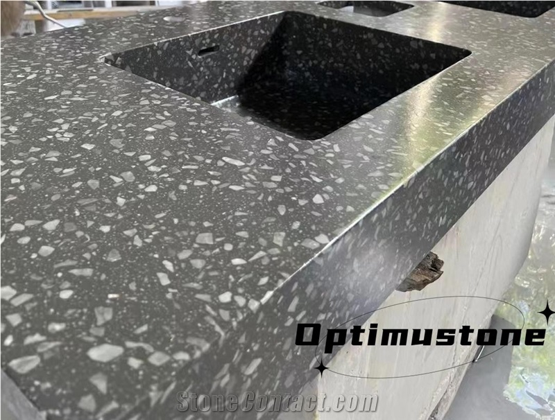 Optimustone Terazzo Commercial Counters,Prefabricated Solid Basin from ...