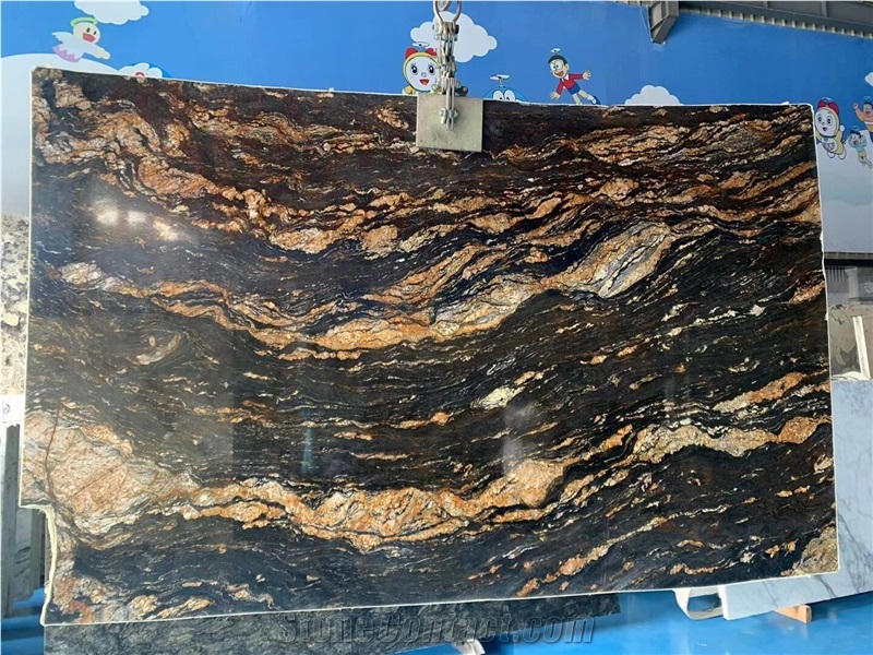 Natural Brazil Exotic Polished Magma Gold Granite Slabs from China ...