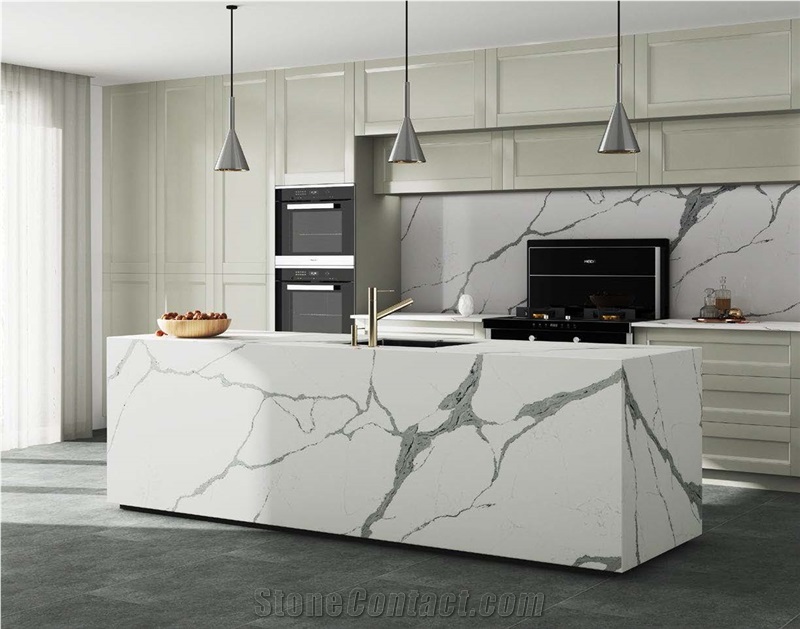 Calacatta Supreme Quartz Slabs from China - StoneContact.com