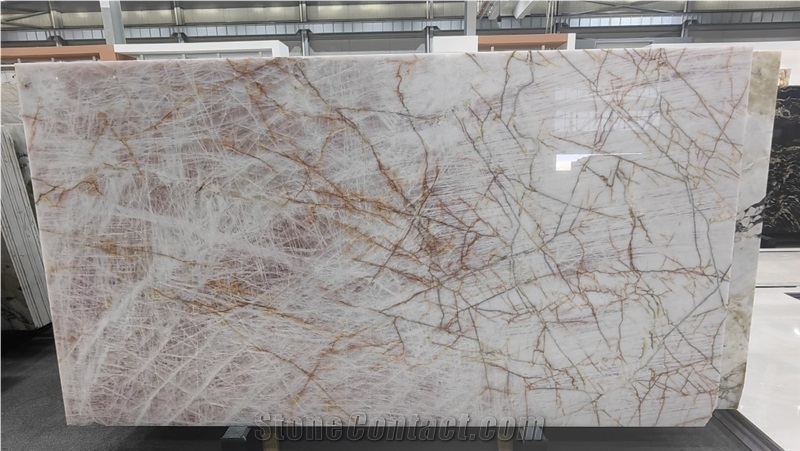Pink Polished Cristallo Rosa Quartzite Slab For Tiles from China ...