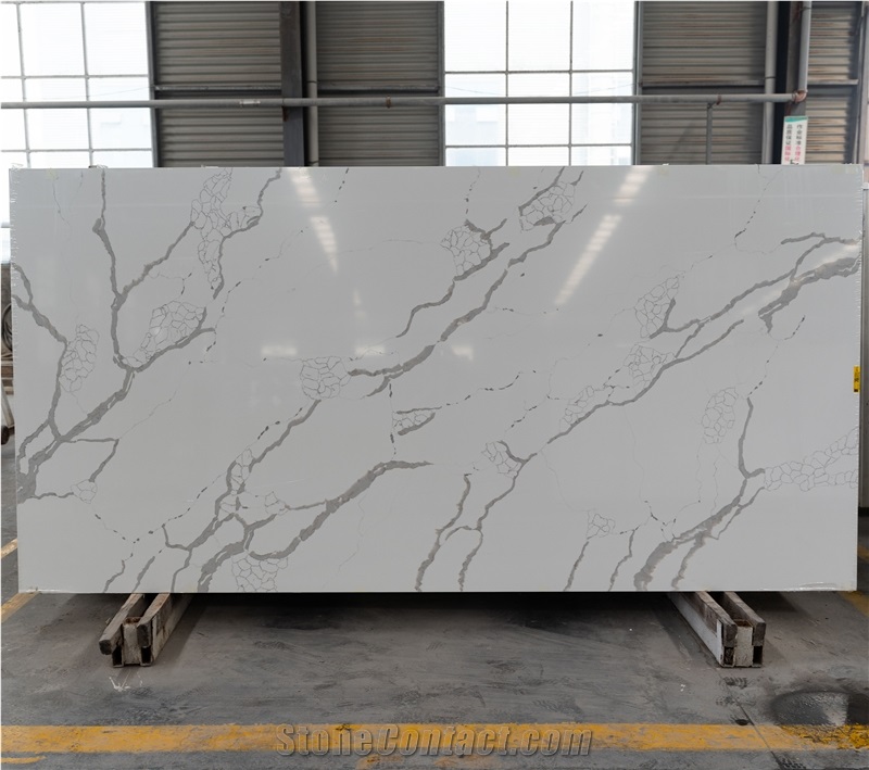Artificial Quartz White Engineered Stone Slabs from China ...