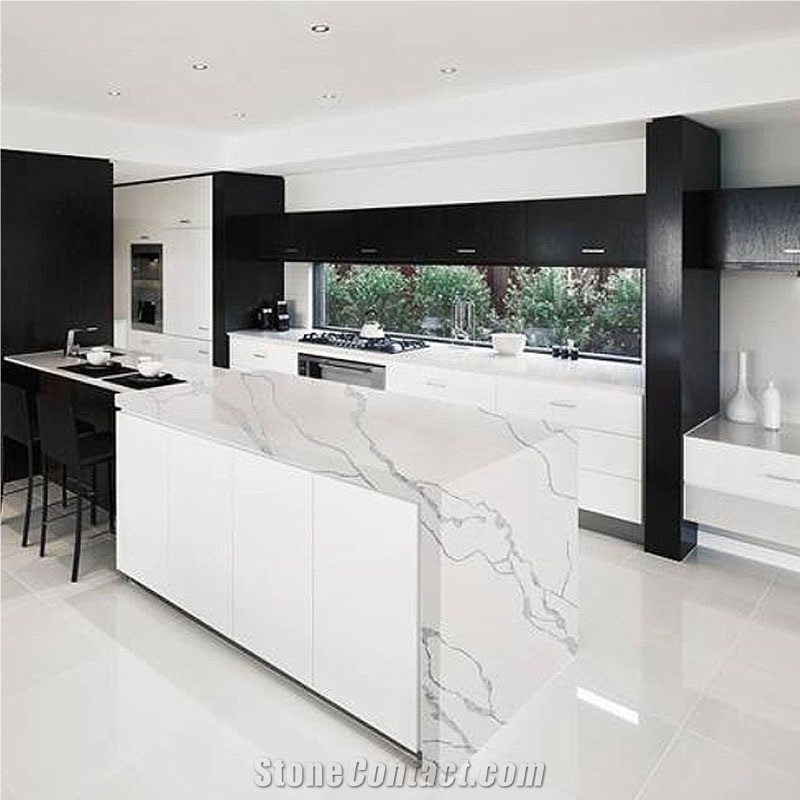 Artificial Quartz White Engineered Stone Slabs from China ...