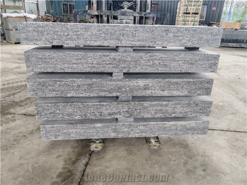 Limestone Flamed Block Steps - StoneContact.com