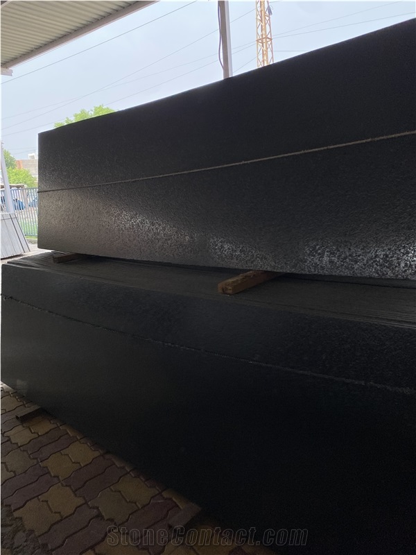 Black Granite Slabs Honed - Natural Stone - StoneContact.com