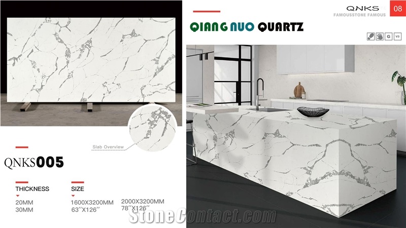 Calacatta Texture Pattern White Stone Engineering Quartz Slabs from ...