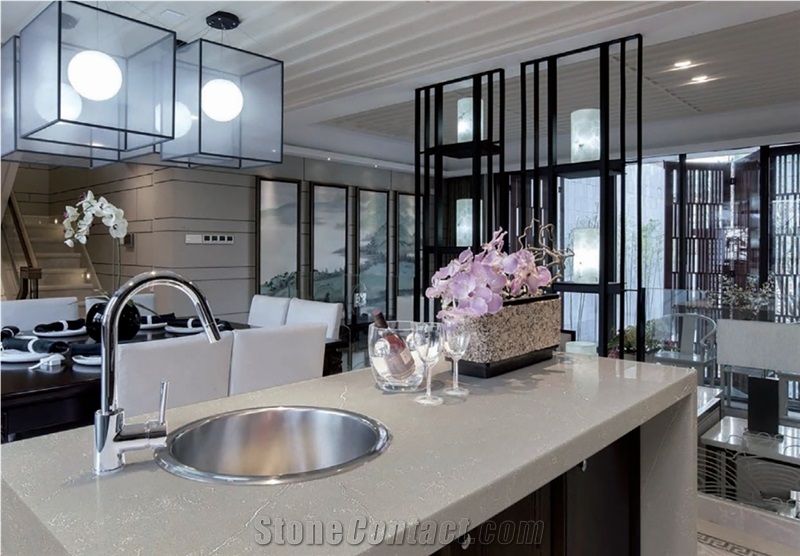 Turin Grey MA3111 Quartz Slabs from China - StoneContact.com