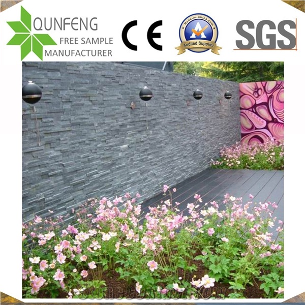 China Natural Split Face Black Slate Wall Cladding Panels from China ...