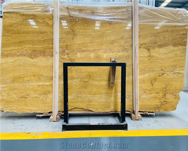 Azarshahr Lemon Travertine Slabs from China - StoneContact.com
