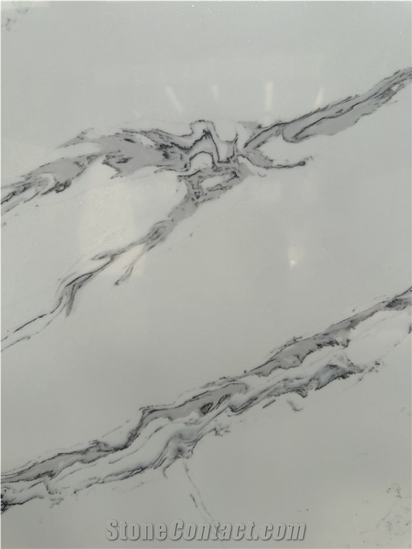 Calacatta 2Cm Quartz Tiles For Kitchen from China - StoneContact.com