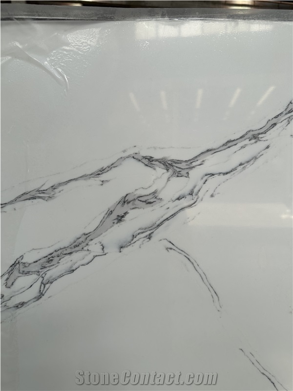 Calacatta 2Cm Quartz Tiles For Kitchen from China - StoneContact.com