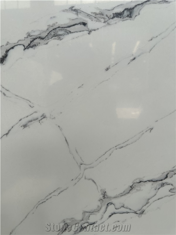 Calacatta 2Cm Quartz Tiles For Kitchen from China - StoneContact.com