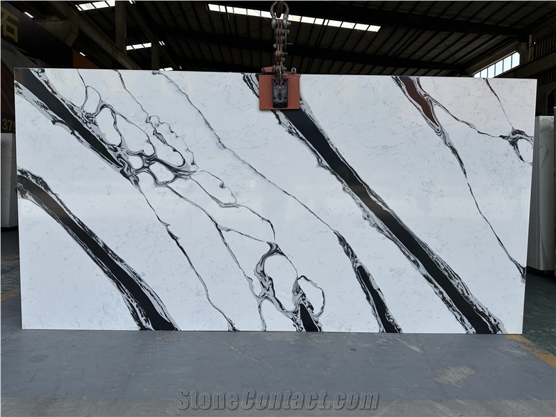 Black Marble Look Stone Quartzite Slabs Prices - StoneContact.com