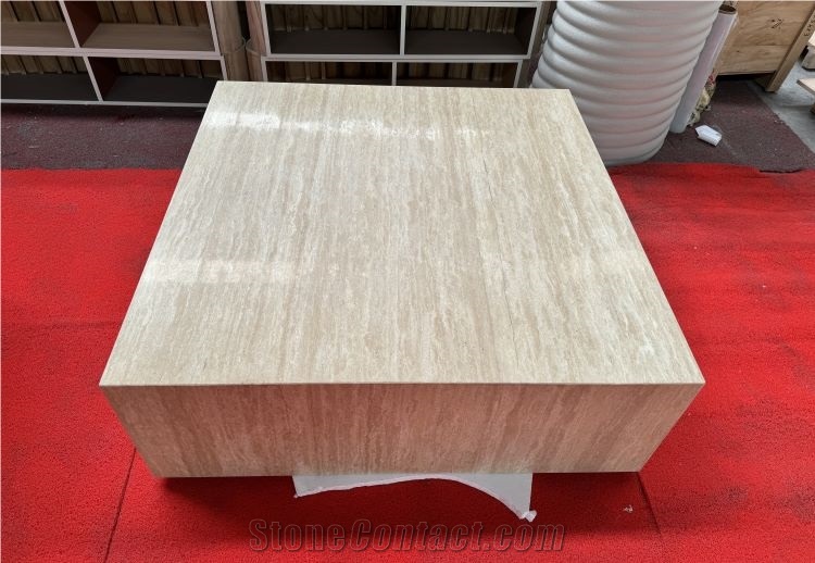 Beige Travertine Square Coffee Table Interior Design from China ...