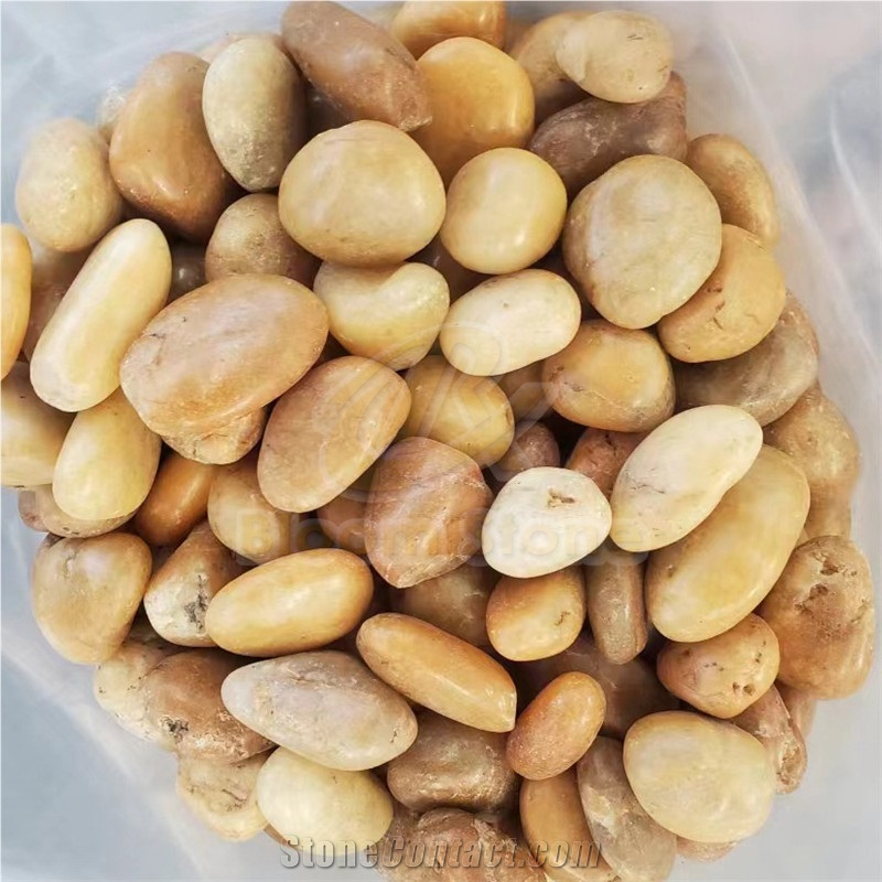 High Polished Yellow Pebble Stone For Landscaping from China ...
