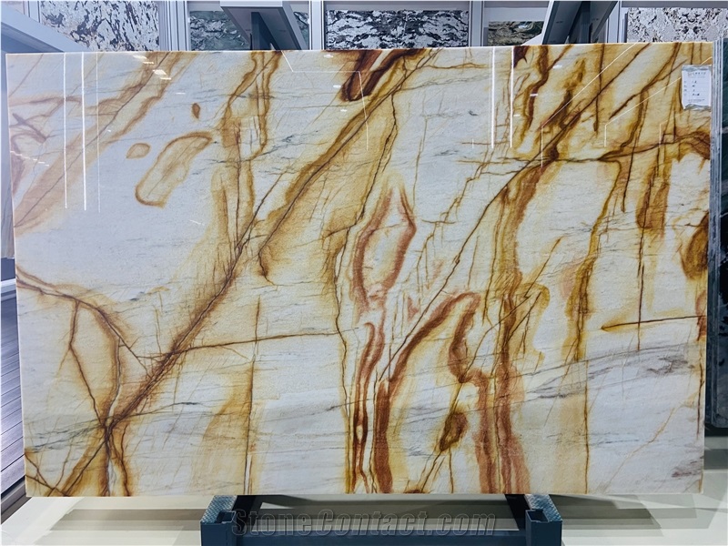 Gold Quartzite Slabs Wall Tiles - StoneContact.com