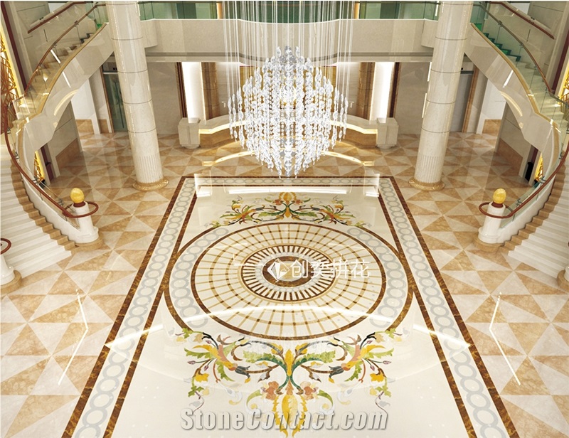 Luxury Decoration Floor Inlay Waterjet Medallion Pattern from China ...