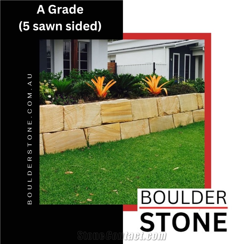 A Grade 5 Sawn Sandstone Quarry Blocks from Australia - StoneContact.com