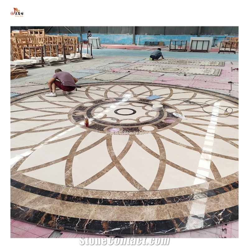 Simple Round Waterjet Inlay Medallion Pattern from China - StoneContact.com