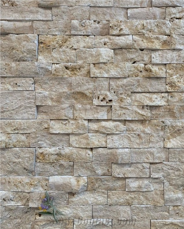 Zebra Travertine Ledge Stone Wall Cladding Panels from Mexico ...