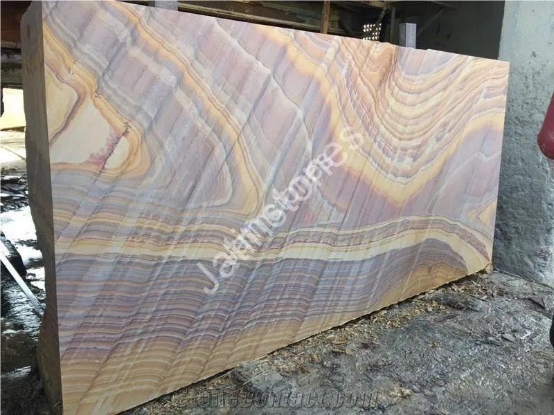 Rainbow Sandstone Slabs & Tiles from India - StoneContact.com