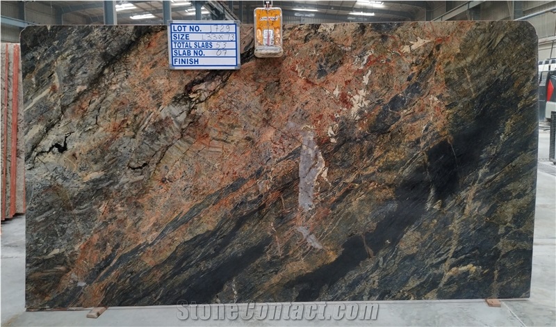 Red Lava Granite Slabs from India - StoneContact.com