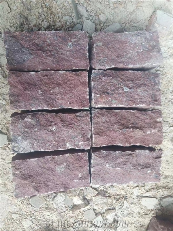 Red Porphyry Cobble Paving Stone Prices - Natural Stone - StoneContact.com