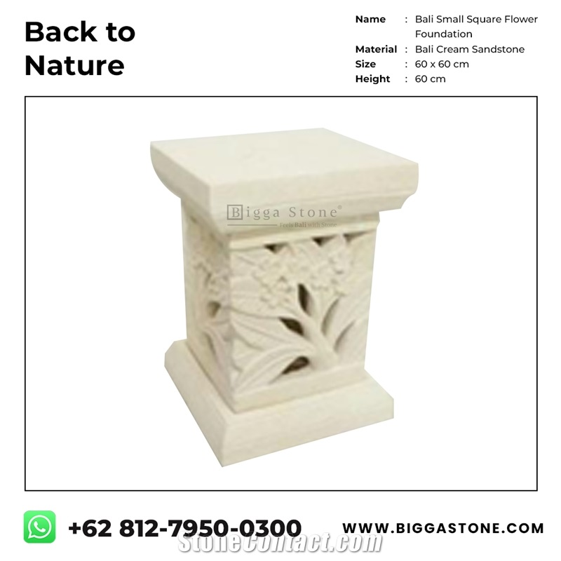Sandstone Square Pedestal Column from Indonesia - StoneContact.com