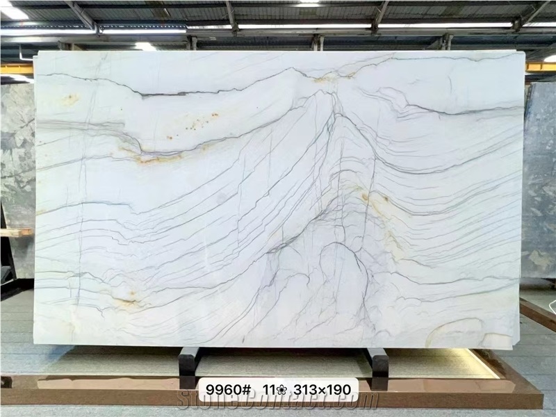 Super White Quartzite Slabs Fantasy Eternity Stonetiles from China ...