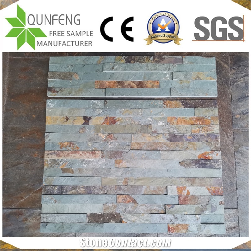 15*60CM Natural Split Green&Rusty Slate Culture Stone Veneer from China ...