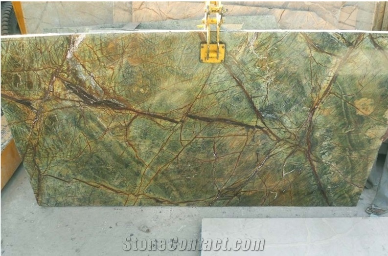 Rainforest Green Marble Slabs from India - StoneContact.com